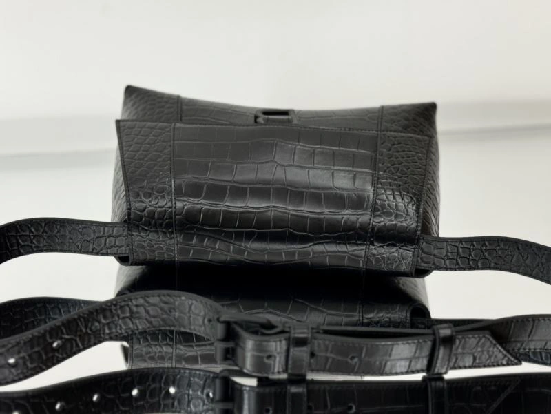 Affordable Balenciaga Downtown Hourglass Crocodile-Patterned Crossbody Bag