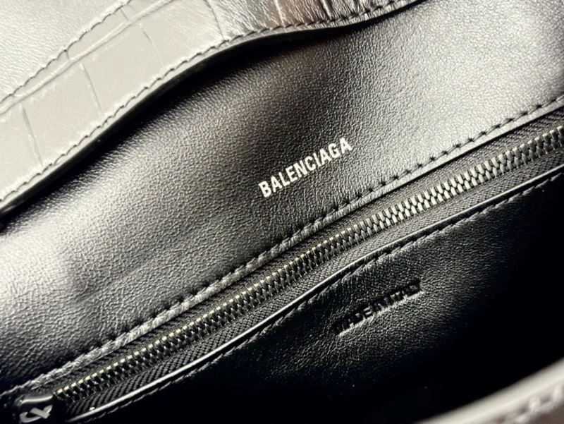 Affordable Balenciaga Downtown Hourglass Crocodile-Patterned Crossbody Bag