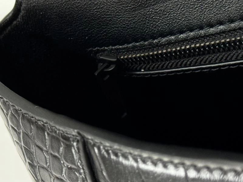 Affordable Balenciaga Downtown Hourglass Crocodile-Patterned Crossbody Bag