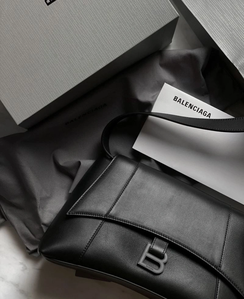 Affordable Balenciaga Downtown Hourglass Crocodile-Patterned Crossbody Bag