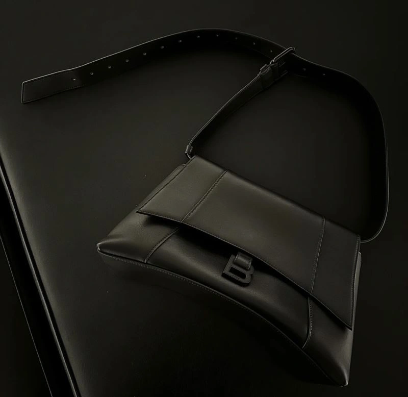 Affordable Balenciaga Downtown Hourglass Crocodile-Patterned Crossbody Bag