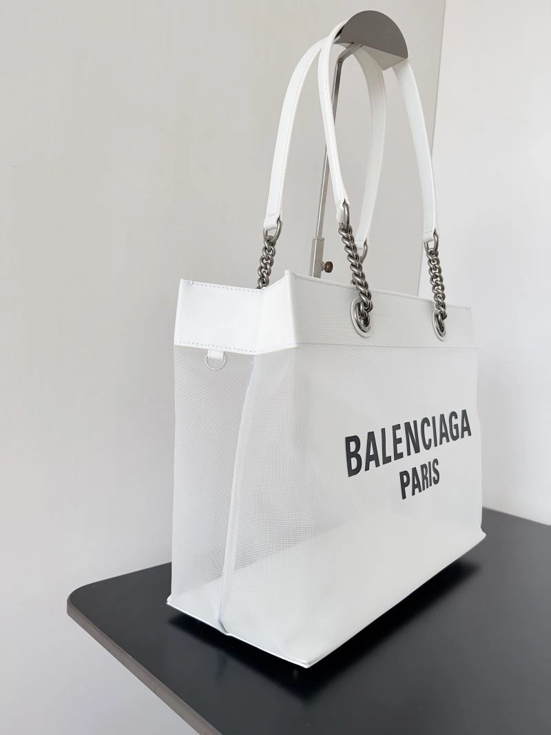 Budget-friendly Balenciaga Duty Free Mesh Tote Bag with Leather-Chain Strap