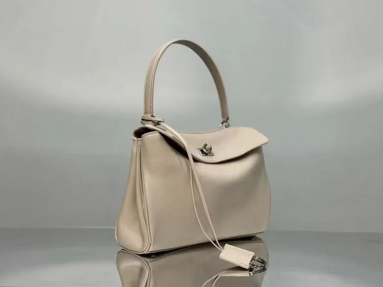 Reasonably priced Balenciaga Elegant Apricot Silver Buckle Handbag Series