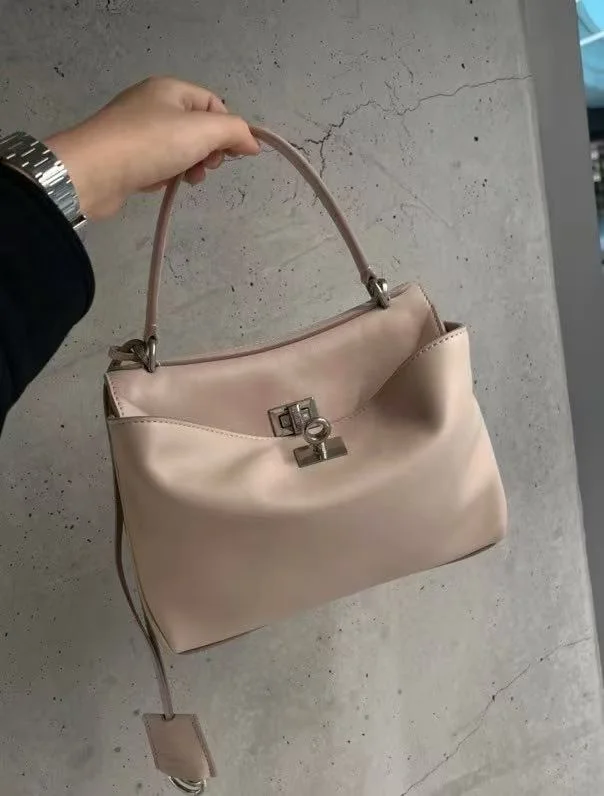 Reasonably priced Balenciaga Elegant Apricot Silver Buckle Handbag Series