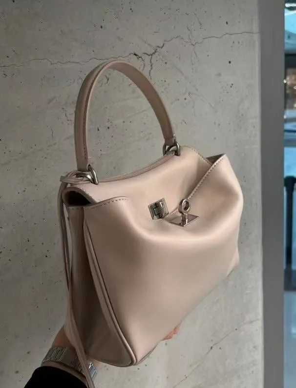 Reasonably priced Balenciaga Elegant Apricot Silver Buckle Handbag Series