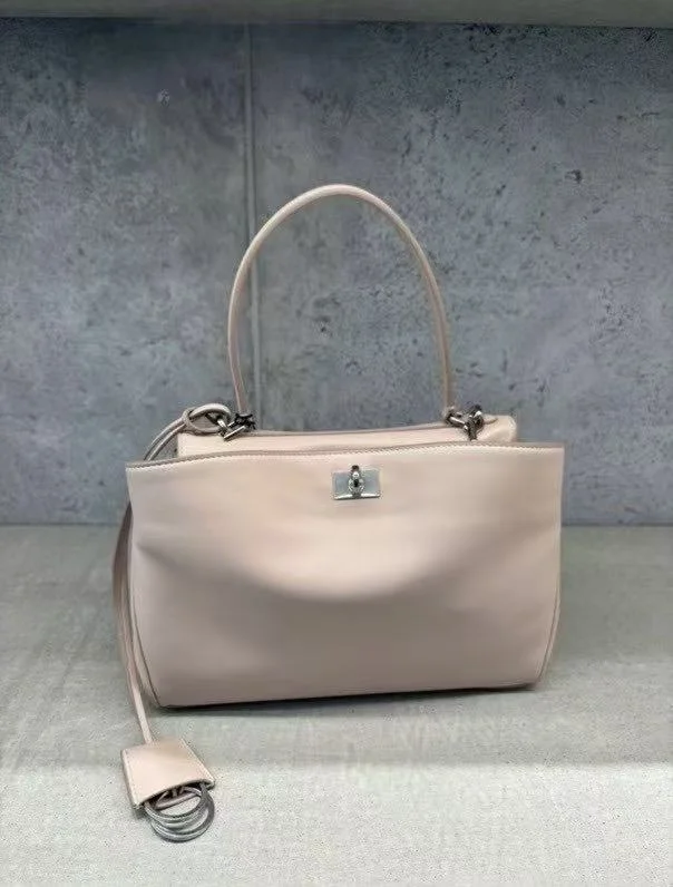 Reasonably priced Balenciaga Elegant Apricot Silver Buckle Handbag Series