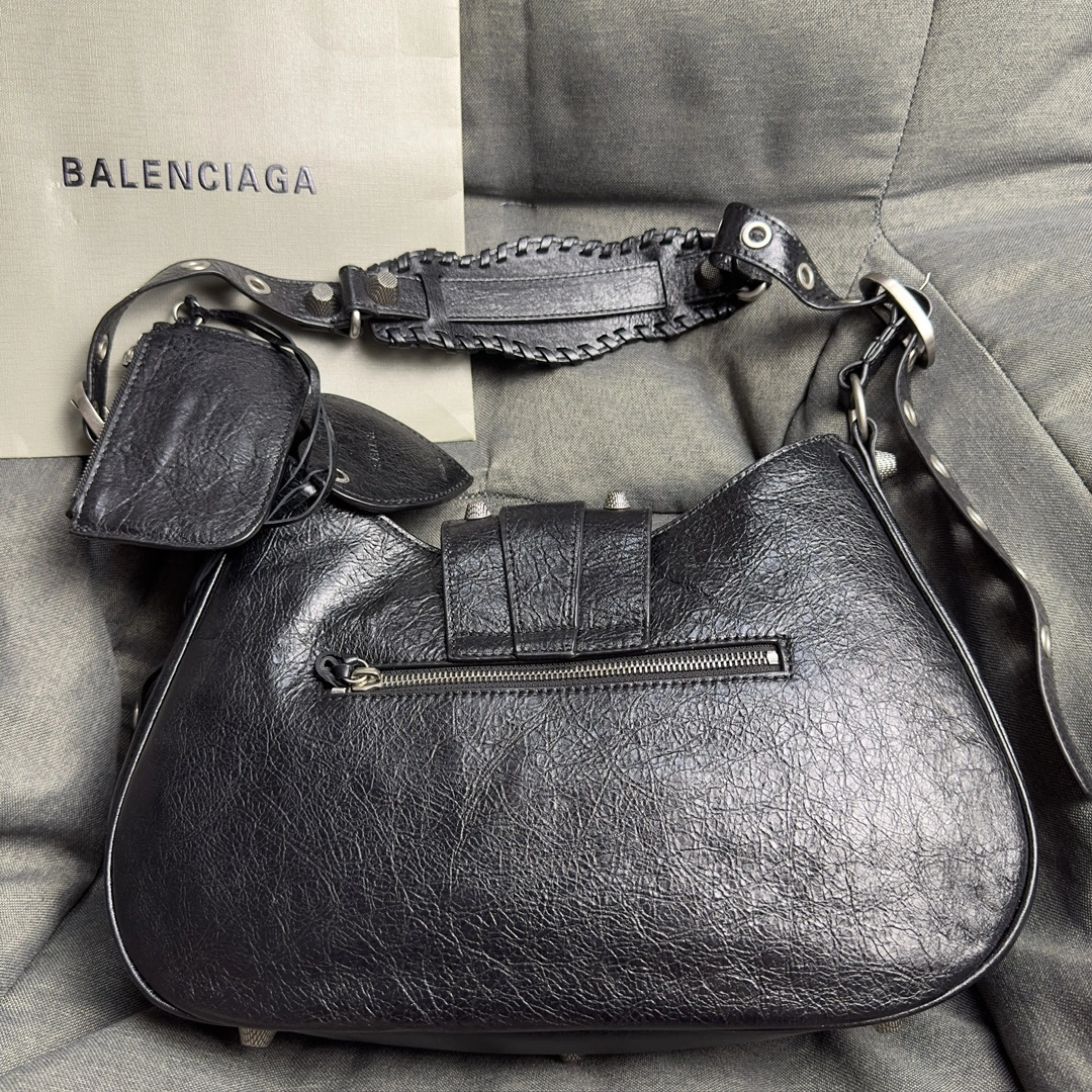 OEM Balenciaga Exploded Lambskin Le Cagole Half-Moon Bag