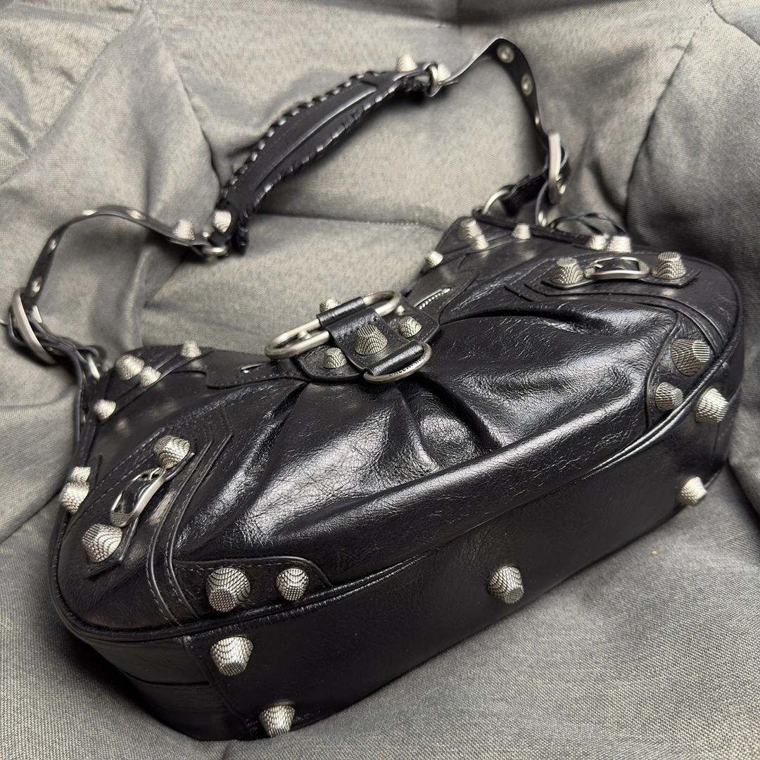 OEM Balenciaga Exploded Lambskin Le Cagole Half-Moon Bag