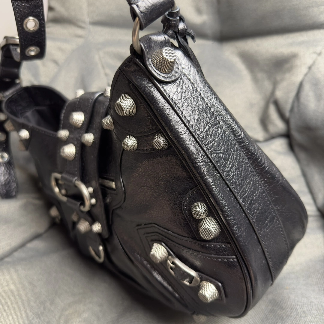 OEM Balenciaga Exploded Lambskin Le Cagole Half-Moon Bag