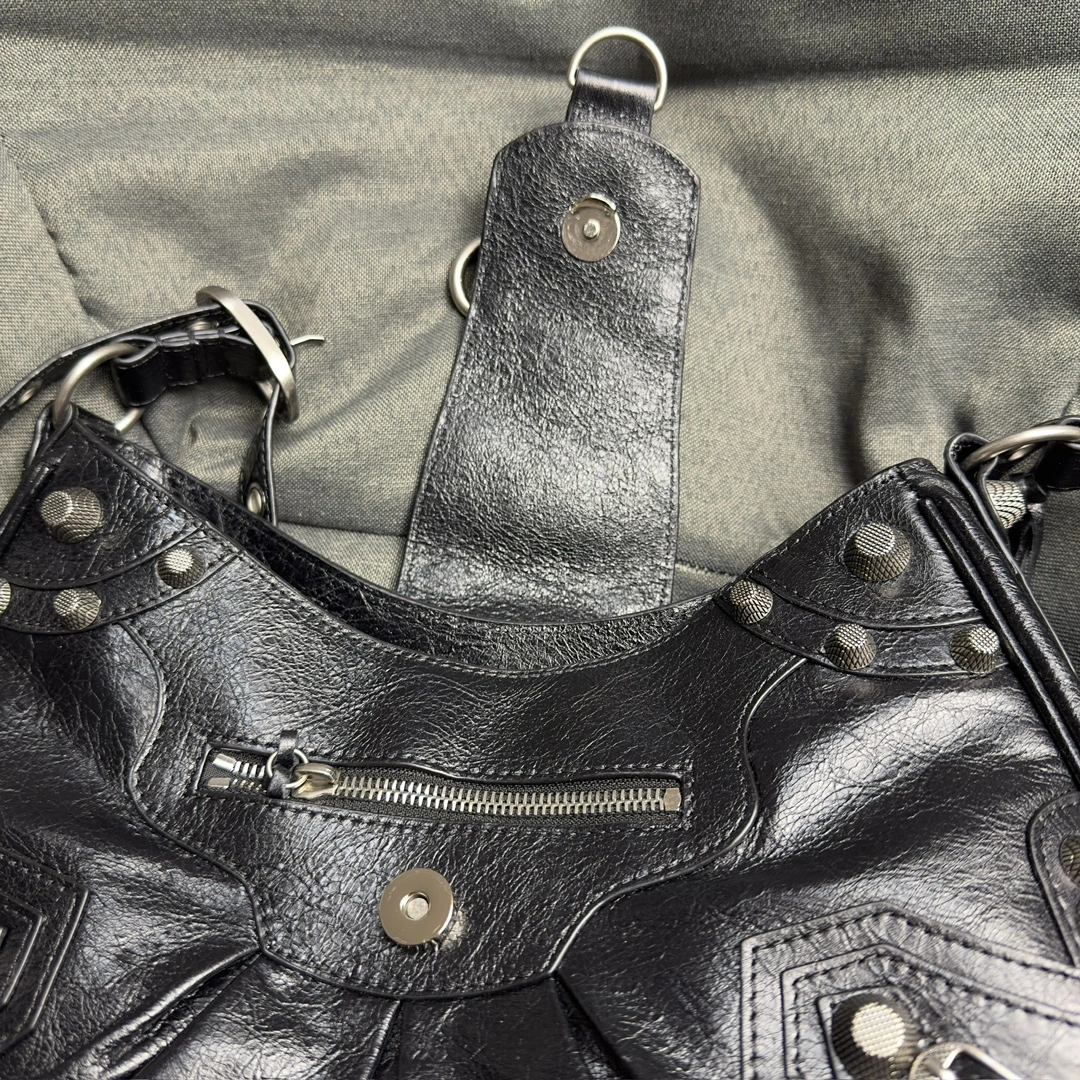 OEM Balenciaga Exploded Lambskin Le Cagole Half-Moon Bag