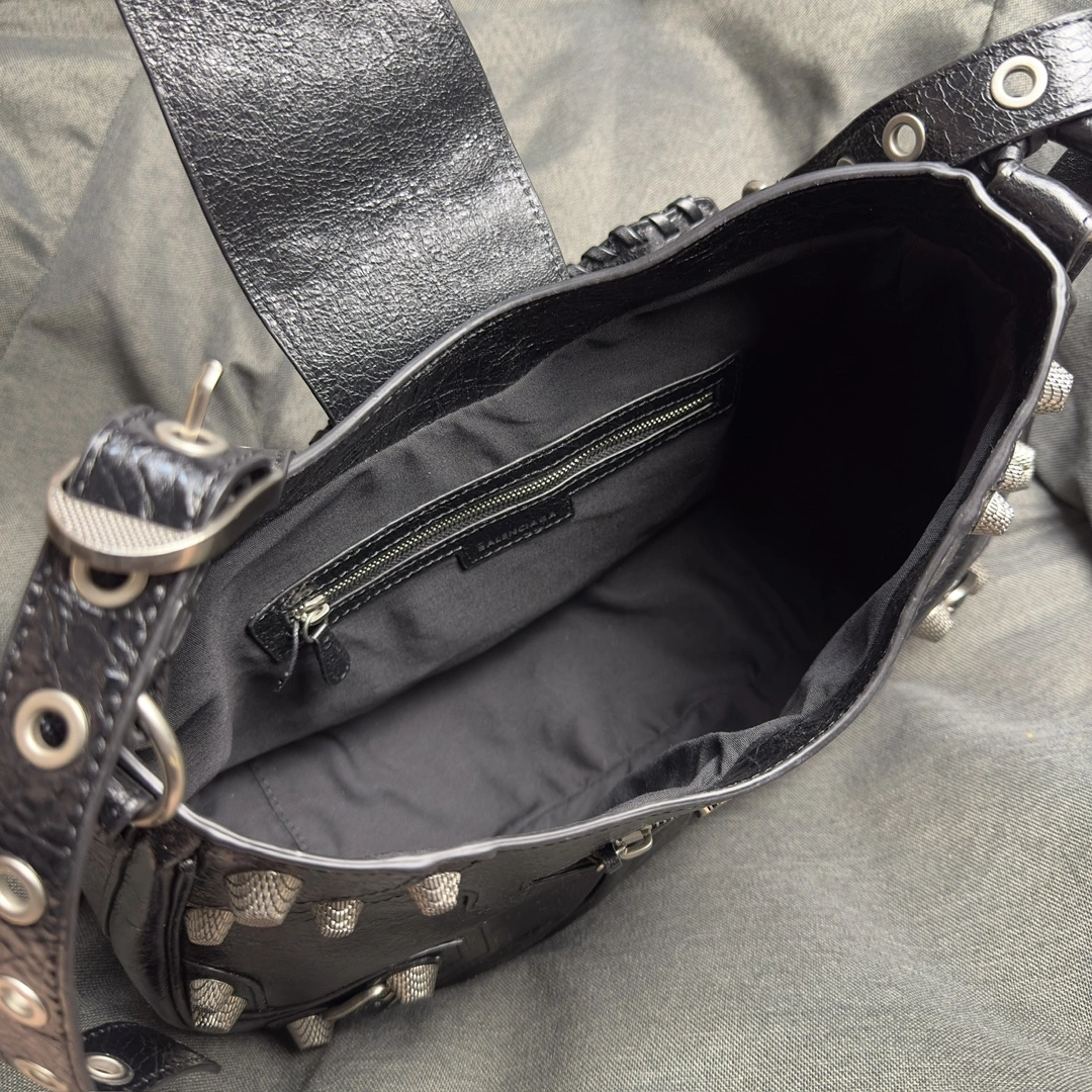 OEM Balenciaga Exploded Lambskin Le Cagole Half-Moon Bag