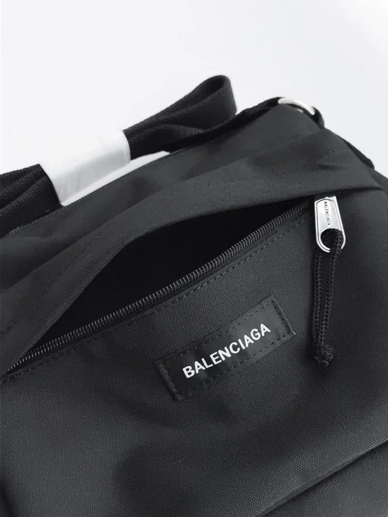 OEM Balenciaga Explorer Black Nylon Shoulder Bag with Logo Patch