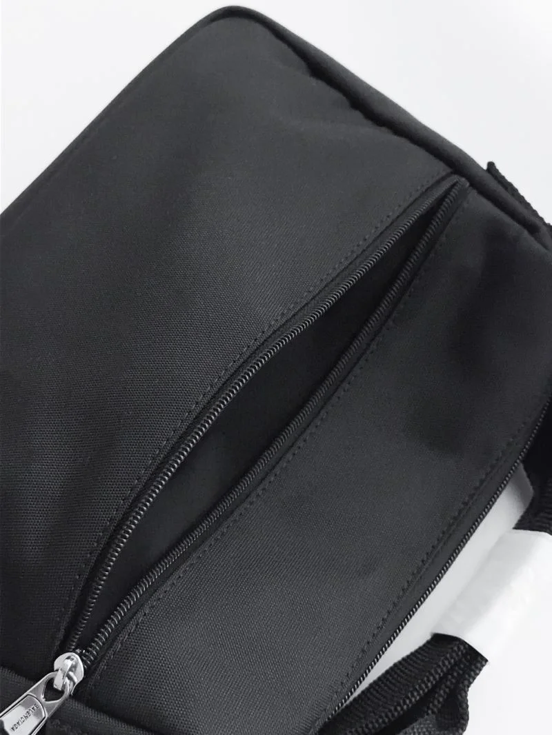 OEM Balenciaga Explorer Black Nylon Shoulder Bag with Logo Patch