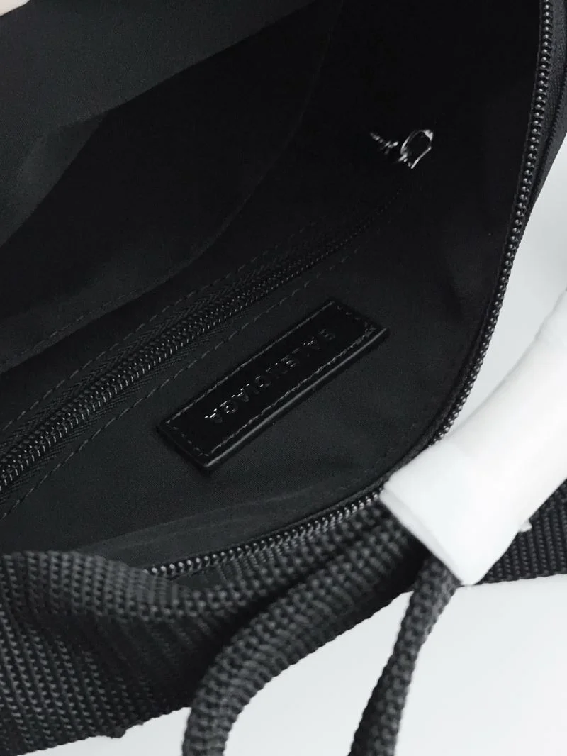 OEM Balenciaga Explorer Black Nylon Shoulder Bag with Logo Patch