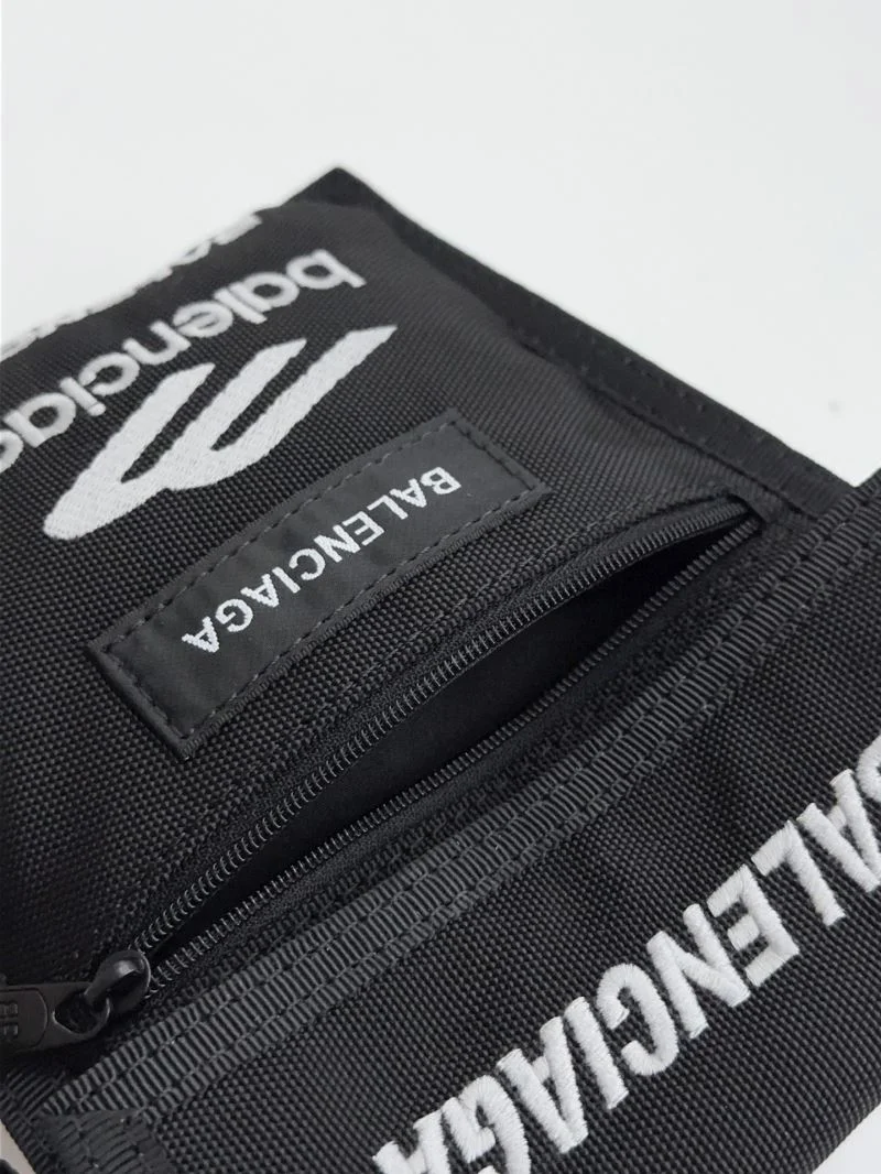 Inexpensive Balenciaga Explorer Waterproof Nylon Clutch with Logo Strap
