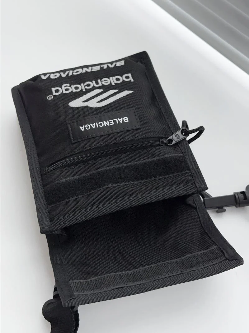 Inexpensive Balenciaga Explorer Waterproof Nylon Clutch with Logo Strap