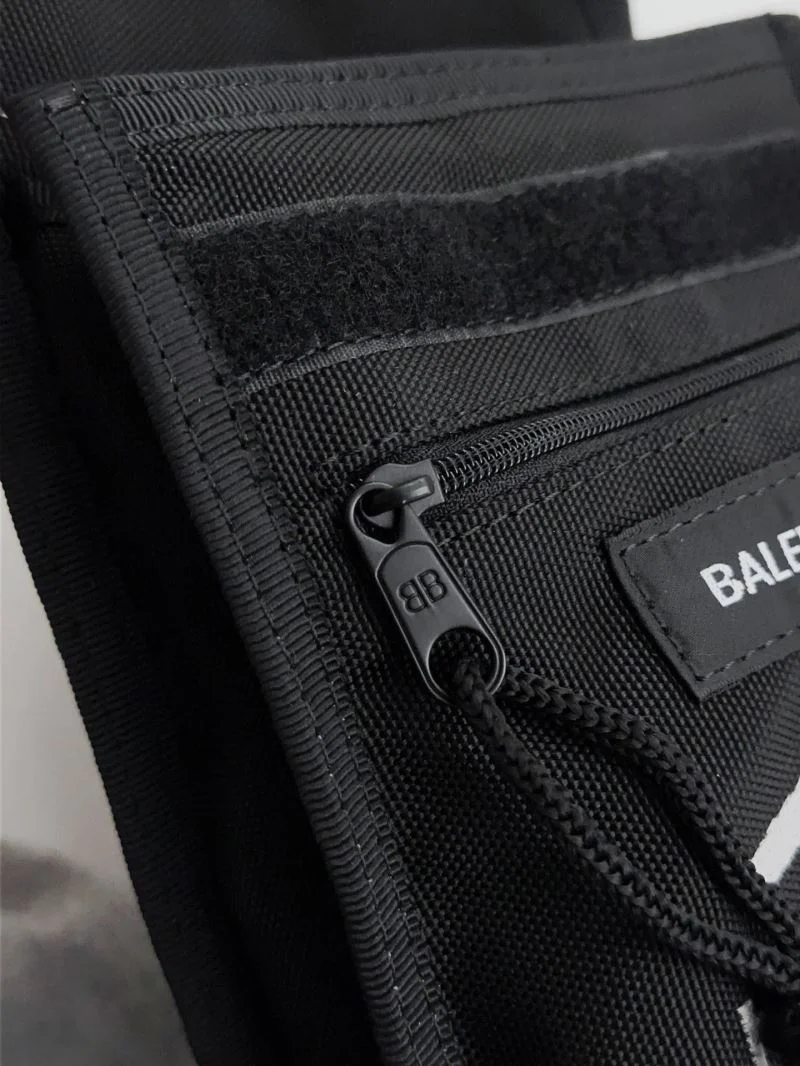 Inexpensive Balenciaga Explorer Waterproof Nylon Clutch with Logo Strap