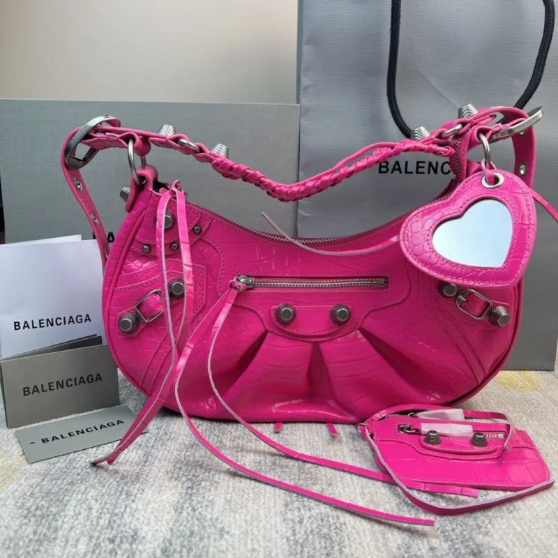 Balenciaga Fuchsia CrocodileBalenciaga Le Cagole Half Moon Bag
