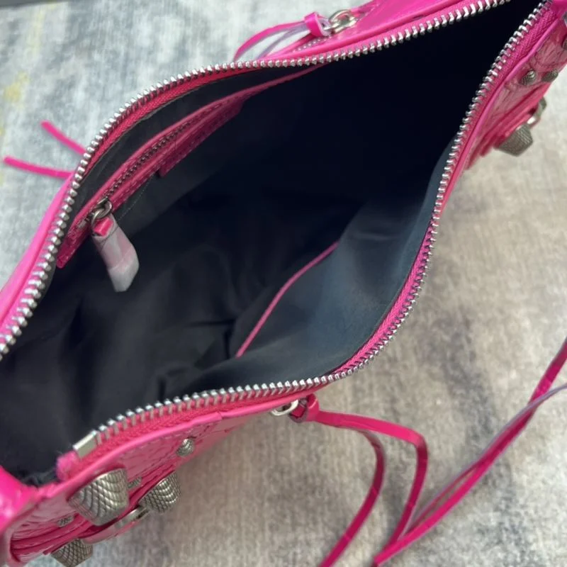 Indistinguishable Balenciaga Fuchsia CrocodileBalenciaga Le Cagole Half Moon Bag
