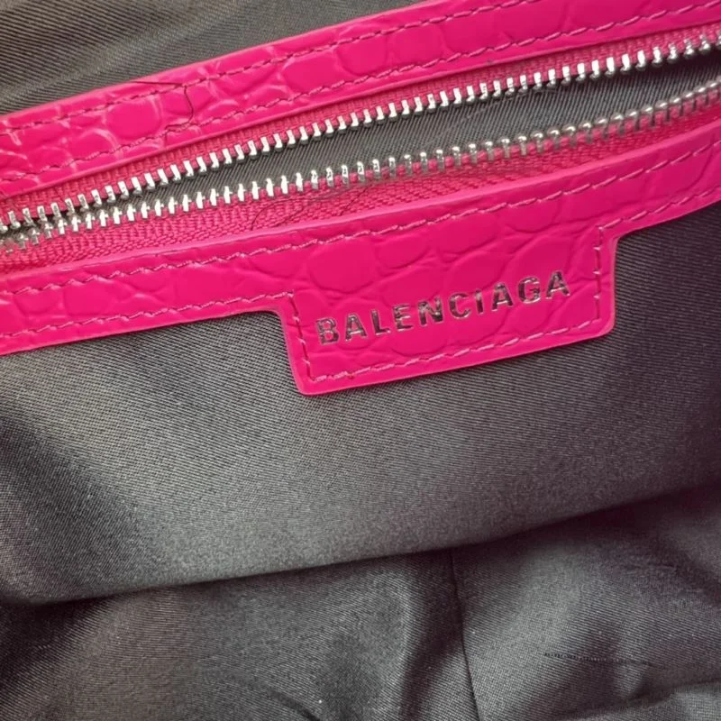 Indistinguishable Balenciaga Fuchsia CrocodileBalenciaga Le Cagole Half Moon Bag
