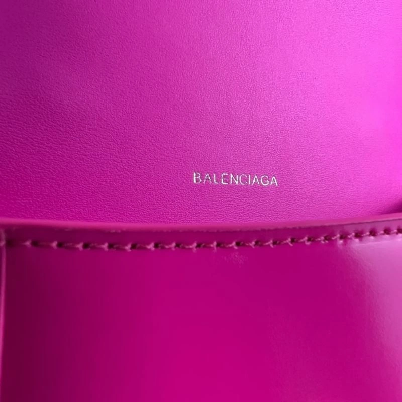 Brand-authenticated Balenciaga Fuchsia Hourglass XS Bag - Balenciagas Iconic Curved Design