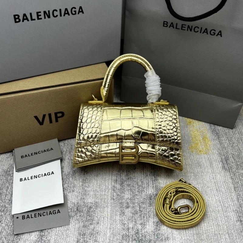 Balenciaga Gold Crocodile Hourglass Bag - VIP Edition