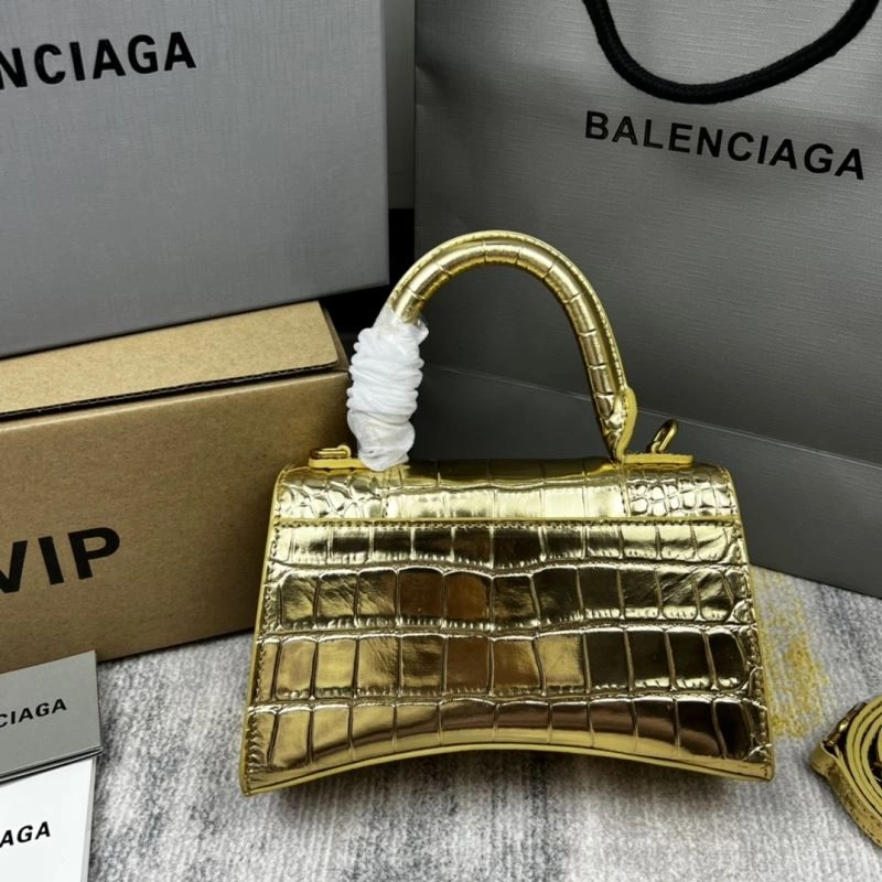 Indistinguishable Balenciaga Gold Crocodile Hourglass Bag - VIP Edition