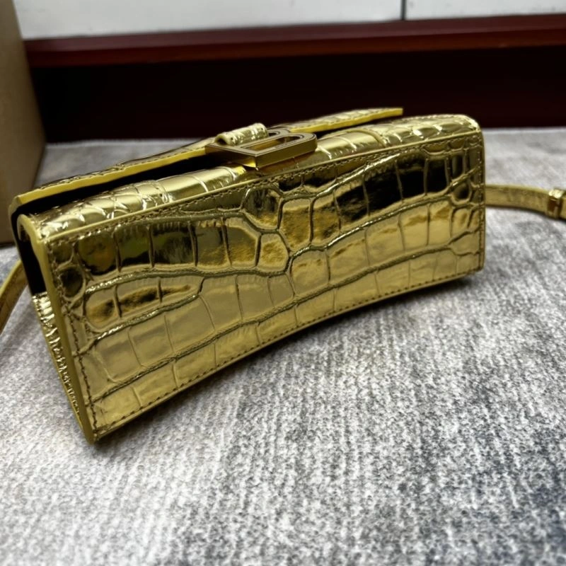 Indistinguishable Balenciaga Gold Crocodile Hourglass Bag - VIP Edition