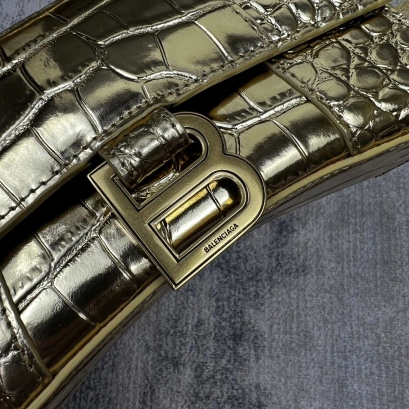 Indistinguishable Balenciaga Gold Crocodile Hourglass Bag - VIP Edition