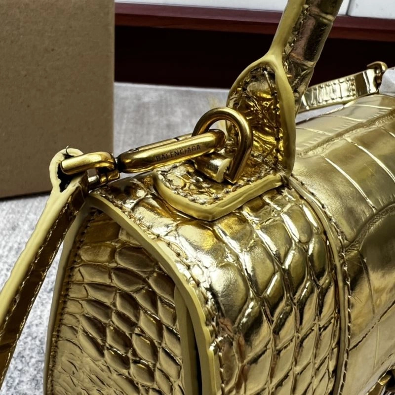 Indistinguishable Balenciaga Gold Crocodile Hourglass Bag - VIP Edition