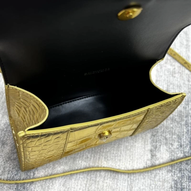 Indistinguishable Balenciaga Gold Crocodile Hourglass Bag - VIP Edition