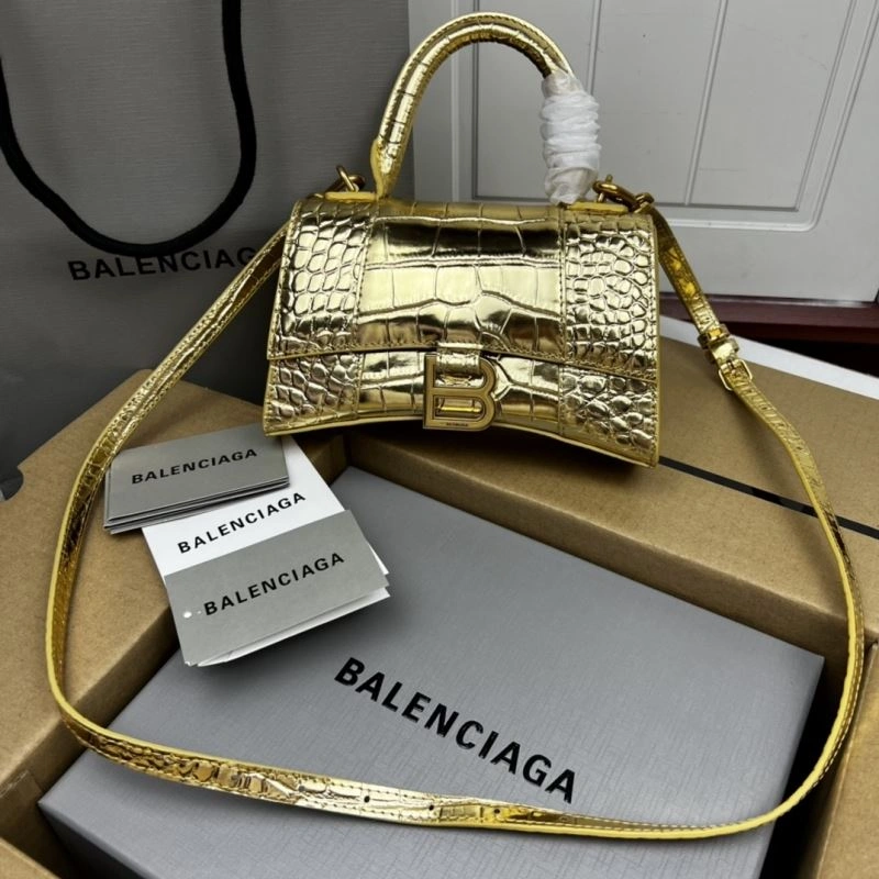 Indistinguishable Balenciaga Gold Crocodile Hourglass Bag - VIP Edition