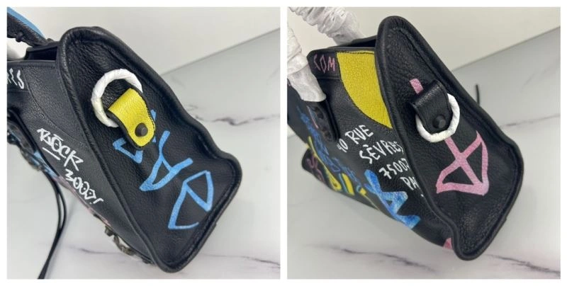 Indistinguishable Balenciaga Graffiti 30cm Crossbody Bag in Italian Goat Leather