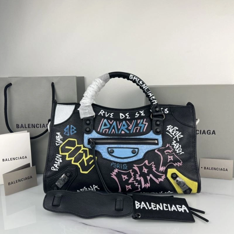 Balenciaga Graffiti 38cm Crossbody Handbag in Italian Goat Leather