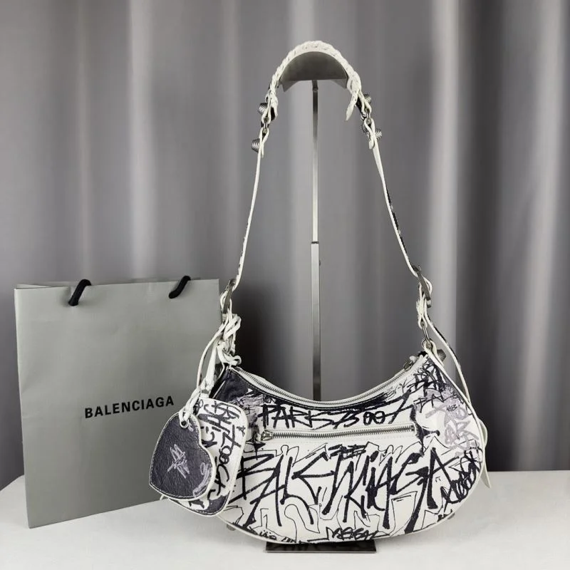 Brand-original Balenciaga Graffiti Le Cagole Half-Moon Crossbody Bag