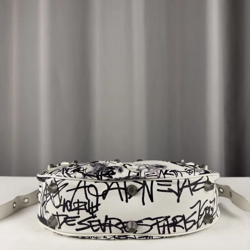 Brand-original Balenciaga Graffiti Le Cagole Half-Moon Crossbody Bag