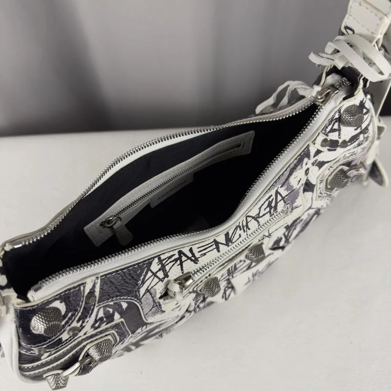 Brand-original Balenciaga Graffiti Le Cagole Half-Moon Crossbody Bag
