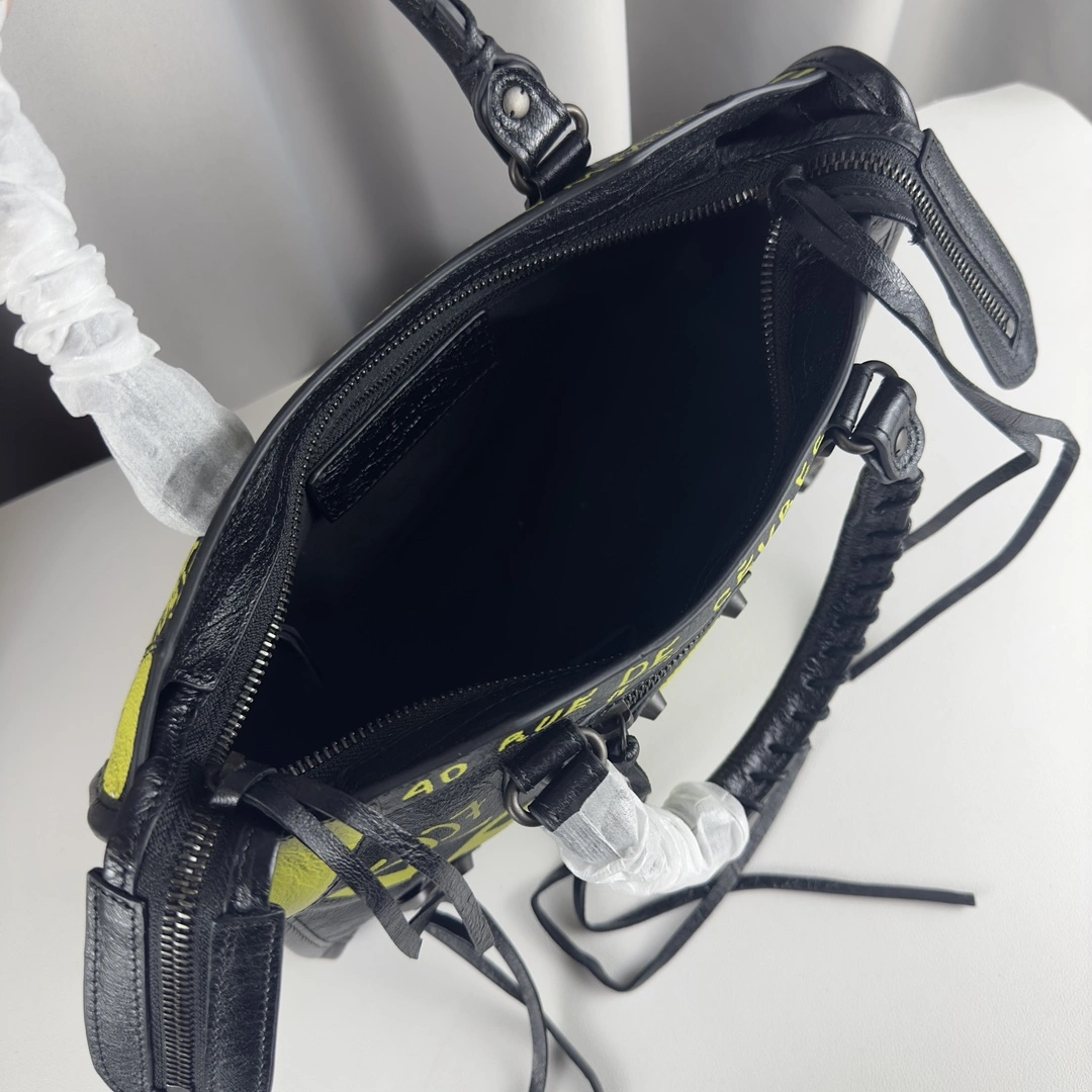 Budget-friendly Balenciaga Graffiti Mini City Sheepskin Handmade Bag
