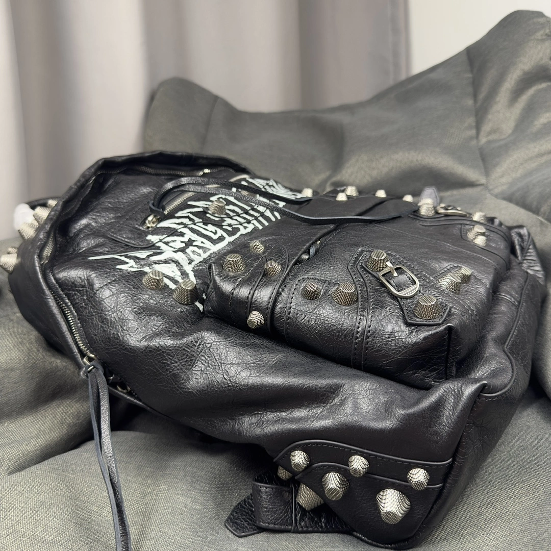 Economical Balenciaga Graffiti Studded Motorcycle Backpack