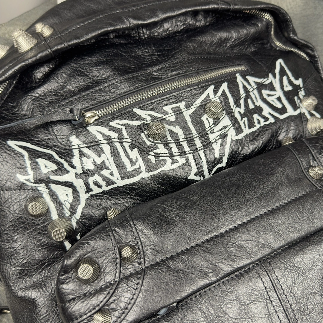 Economical Balenciaga Graffiti Studded Motorcycle Backpack