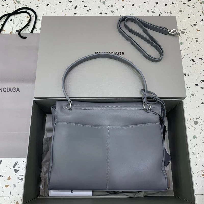 Budget-friendly Balenciaga Gray Rebel Buckle Handbag - Modern Chic Redefined