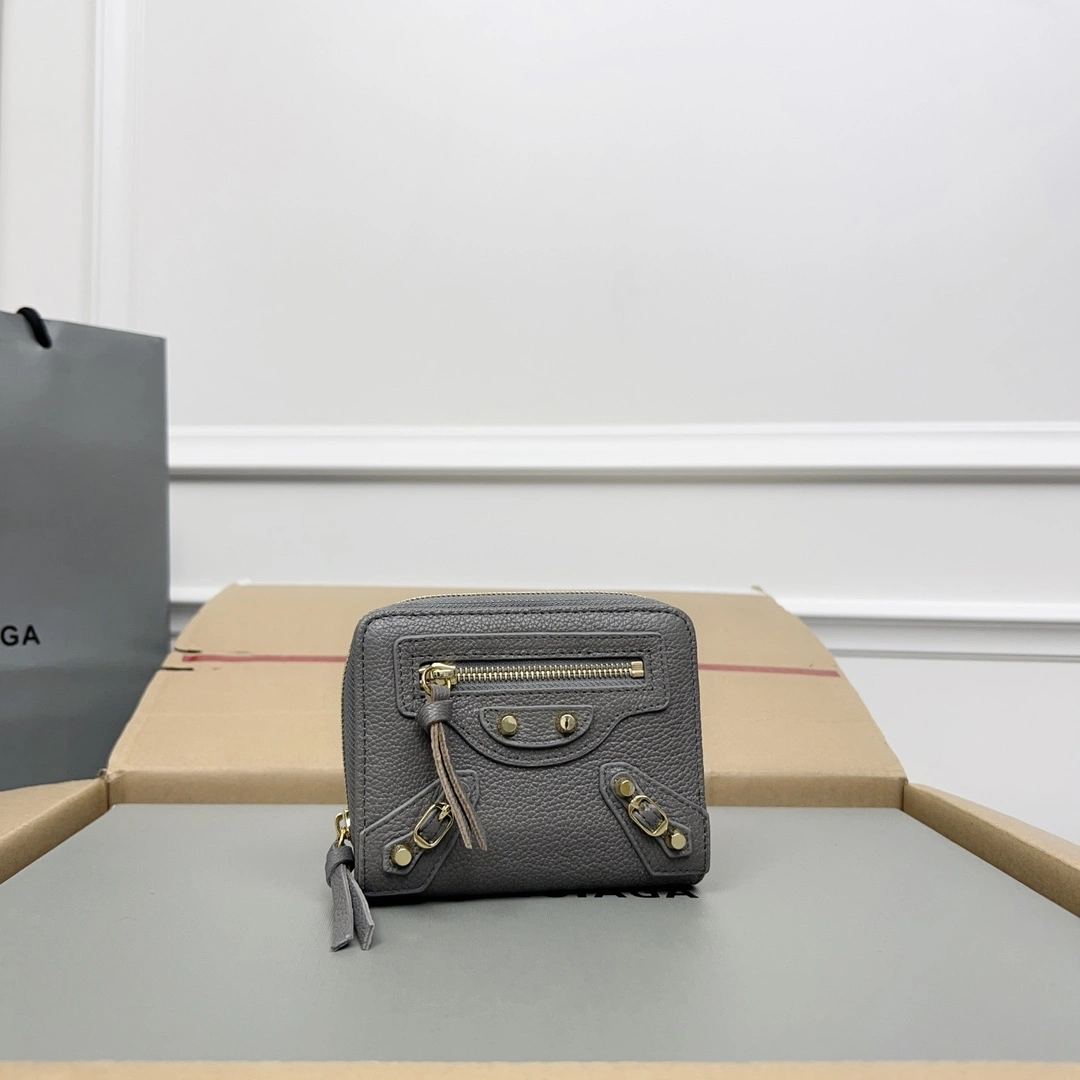 Balenciaga Gray Retro Goat Leather Mini Bag with Compartments
