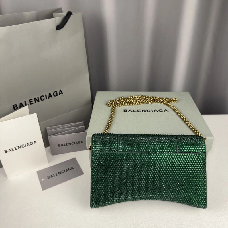Affordable Balenciaga Green Diamond Rhinestone Hourglass Bag byBalenciaga ga