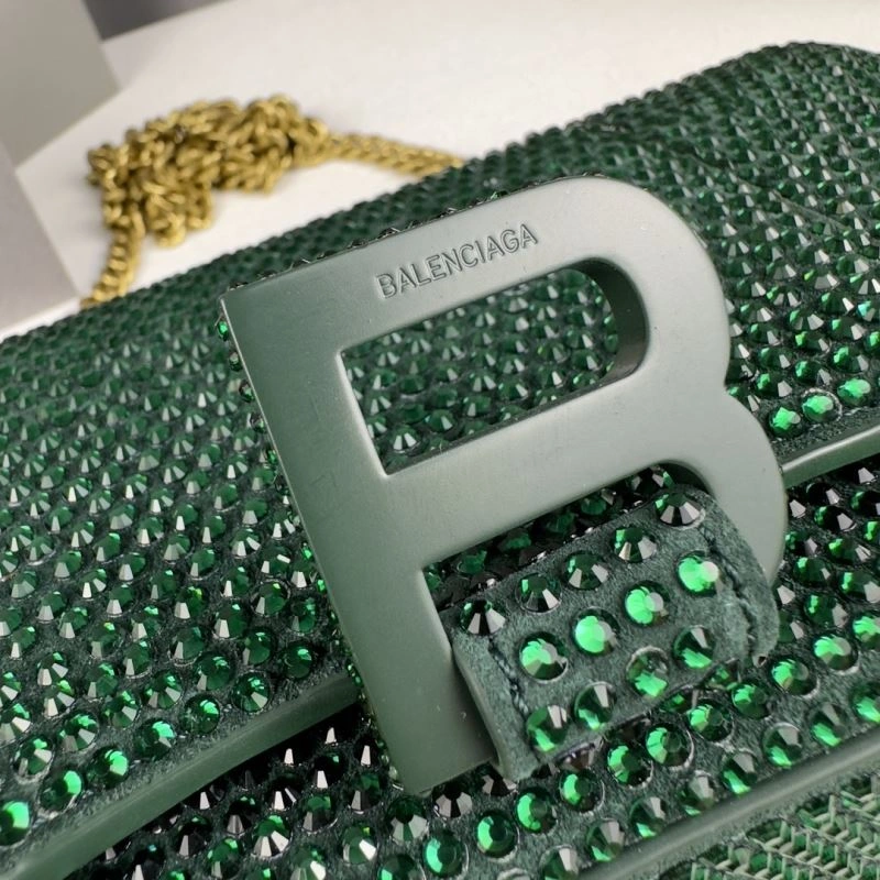 Affordable Balenciaga Green Diamond Rhinestone Hourglass Bag byBalenciaga ga