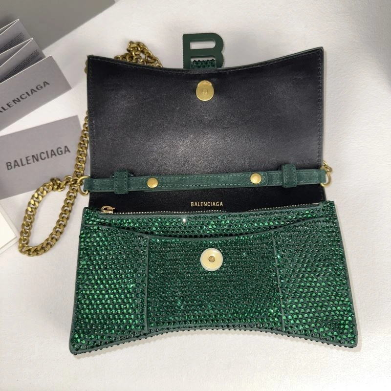 Affordable Balenciaga Green Diamond Rhinestone Hourglass Bag byBalenciaga ga