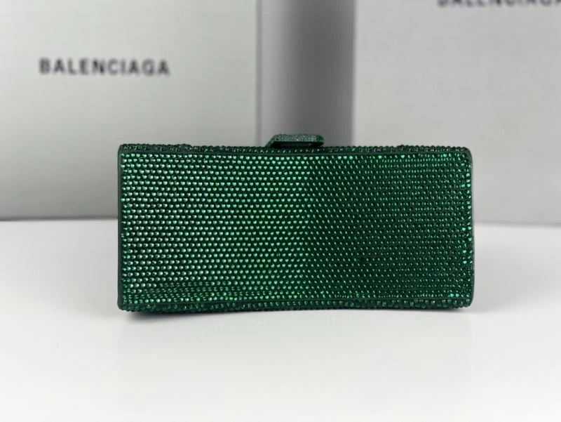Mirror quality Balenciaga Green Rhinestone Hourglass Moon Bag