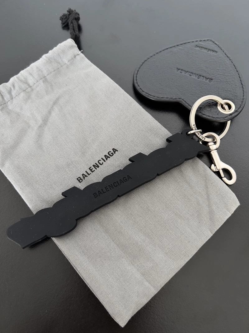 Top mirror Balenciaga Heart Mirror Charm Keychain with Sheepskin Pendant