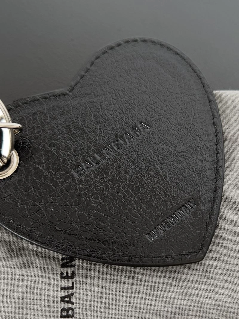 Top mirror Balenciaga Heart Mirror Charm Keychain with Sheepskin Pendant