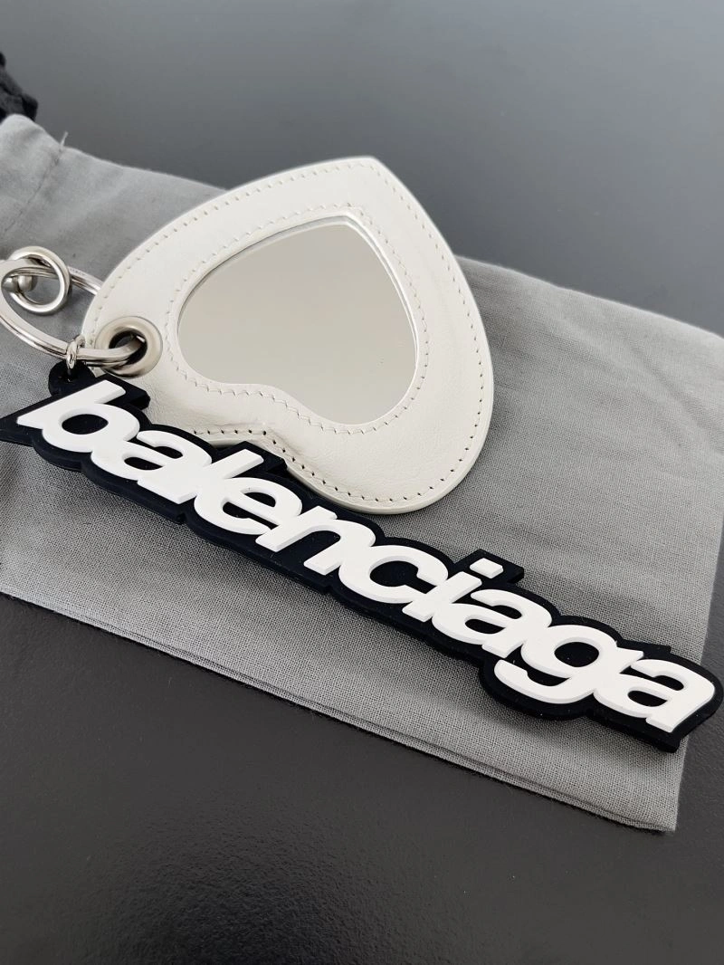 Bargain Balenciaga Heart Mirror Keychain with Lambskin Charm