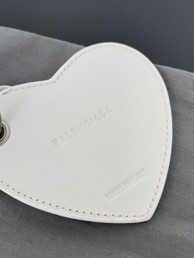Bargain Balenciaga Heart Mirror Keychain with Lambskin Charm